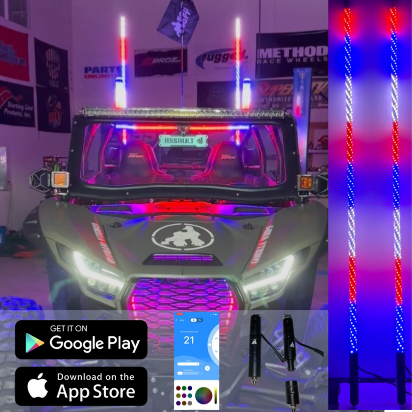 4' LED Whip Elite HD PRO Pair | Gorilla Whips