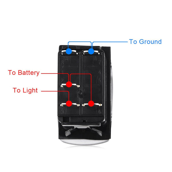 Lighted Whip Rocker Switch - Red, Green and Blue | Gorilla Whips